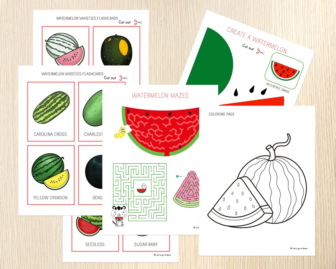 Watermelon Unit Study, Parts, Life Cycle, Varieties, Worksheets ...
