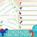 Dinosaurs Tracing Strips Tracing Practice Toddler | Etsy