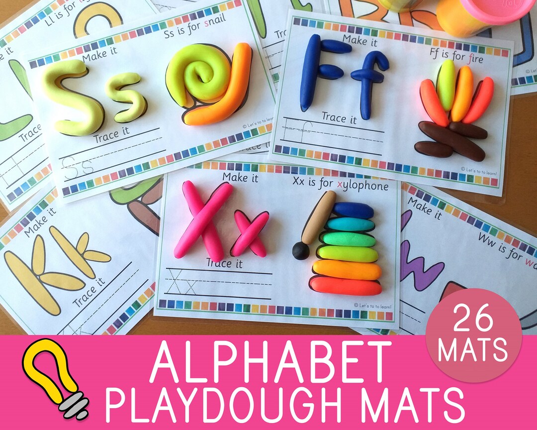 Alphabet Playdough Mats, Play Doh Activity, ABC Tracing Practice ...