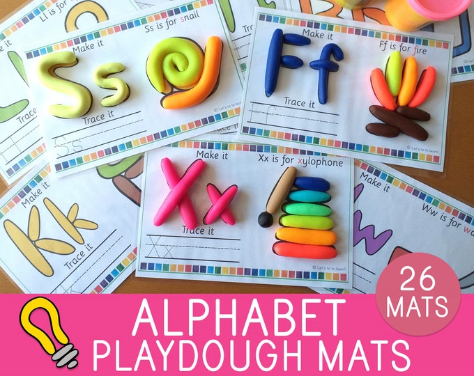 Alphabet Playdough Mats, Preschool Printable for Homeschool Resources ...