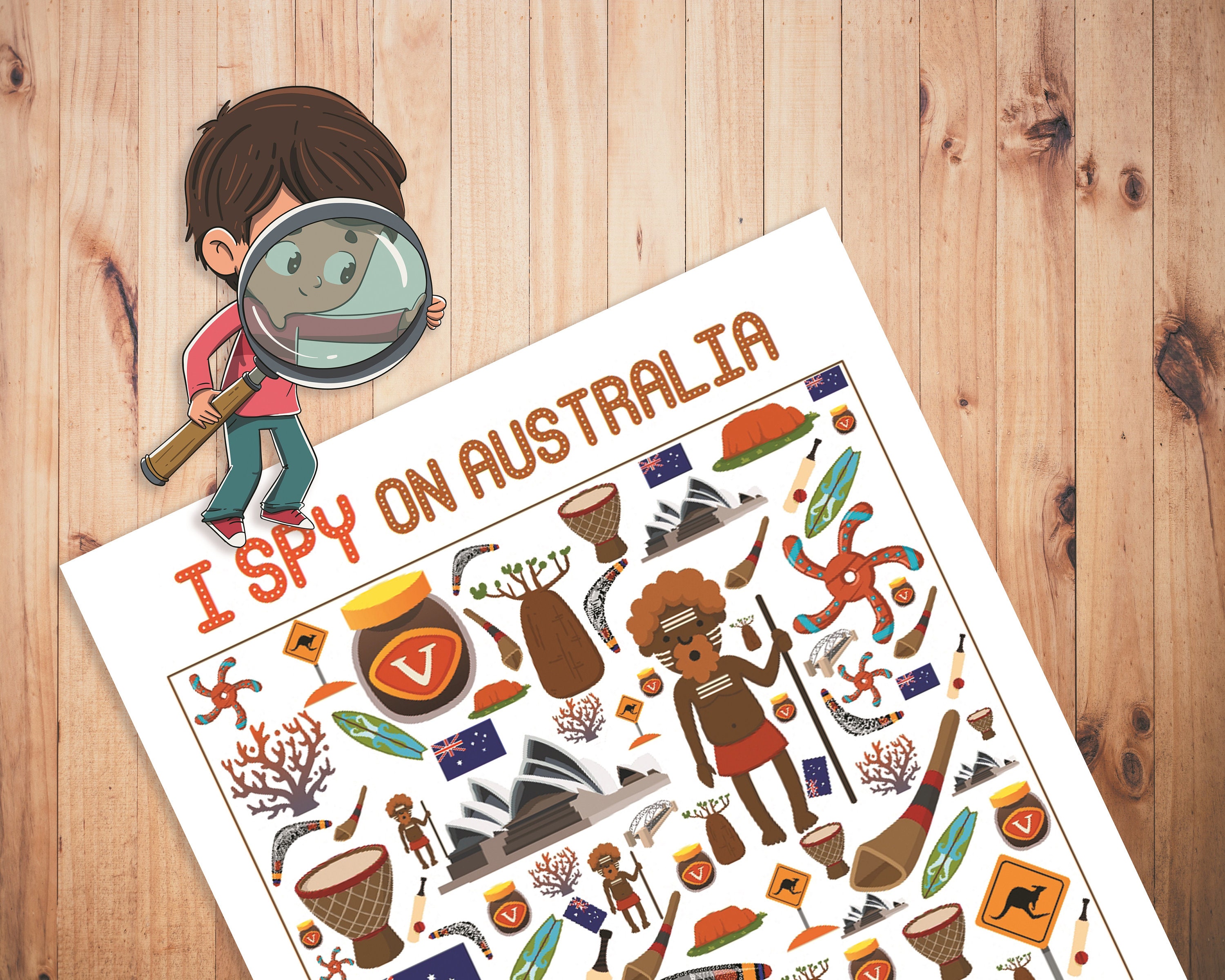 Australia I Spy Printable Games Australian Animals Party | Etsy