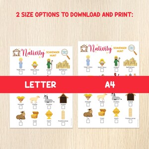 Nativity Scavenger Hunt Game With Cards to Hide, Christmas Treasure ...
