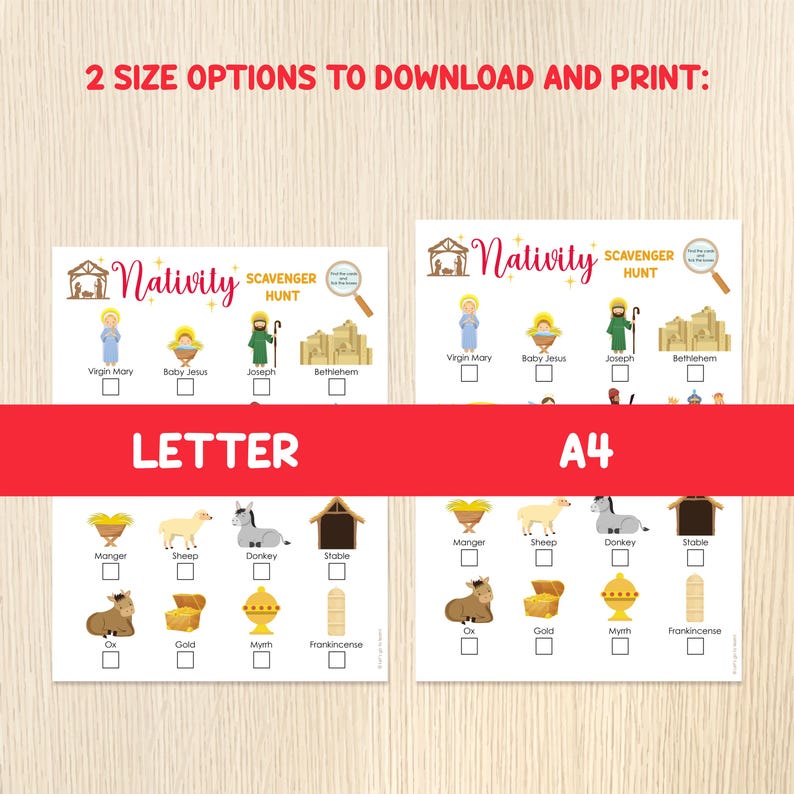 Nativity Scavenger Hunt Game With Cards to Hide, Christmas Treasure ...