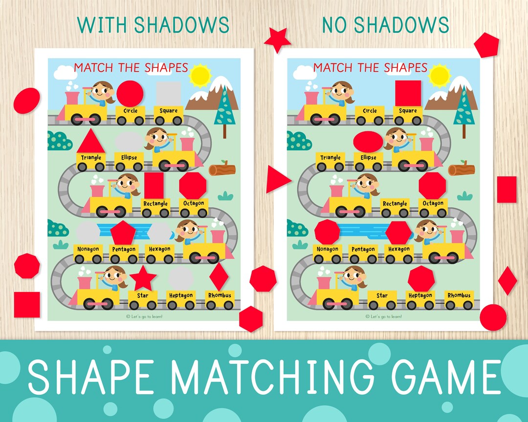 Shapes Matching Game - Toddler & Preschool Activity - Math Centers ...