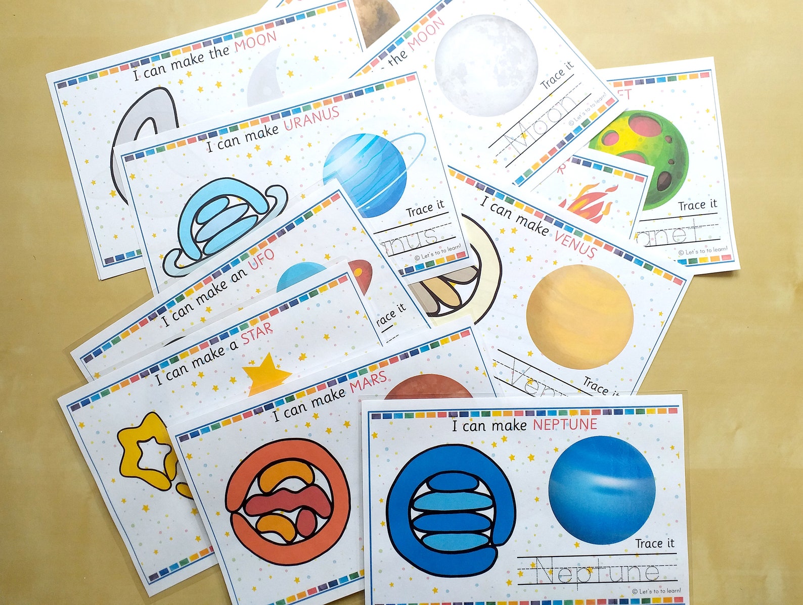 Space Playdough Mats Play Doh Activity Solar System Mat - Etsy