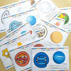 Space Playdough Mats, Play Doh Activity, Solar System Mat, Astronomy ...