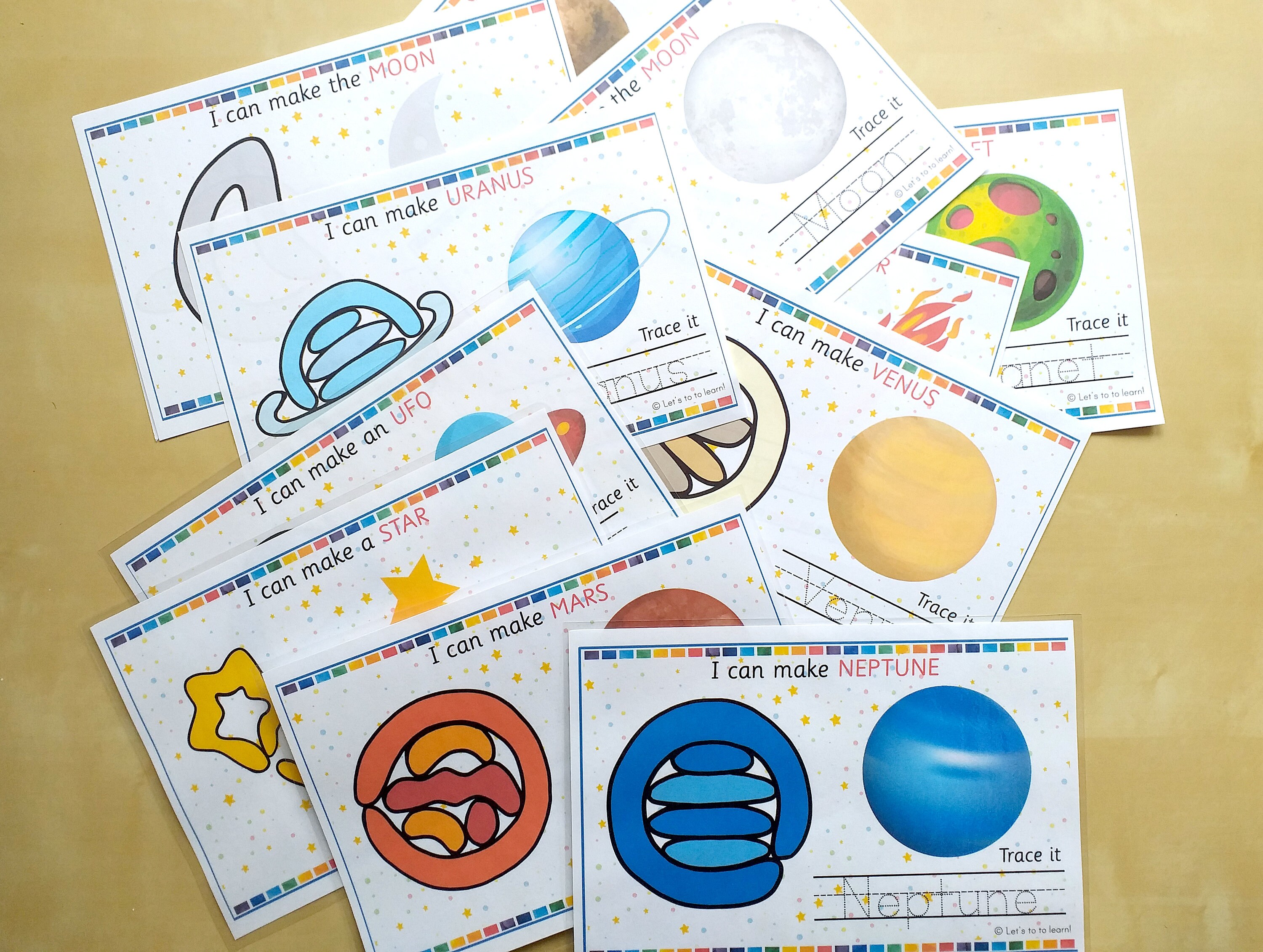 Space Playdough Mats Play Doh Activity Solar System Mat - Etsy