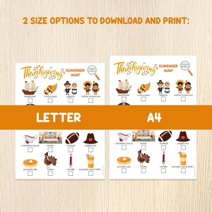 Thanksgiving Scavenger Hunt With Cards to Hide, Indoor Outdoor Treasure ...