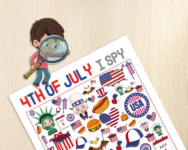 4th of July I Spy Independence Day Party Seek and Find Look - Etsy