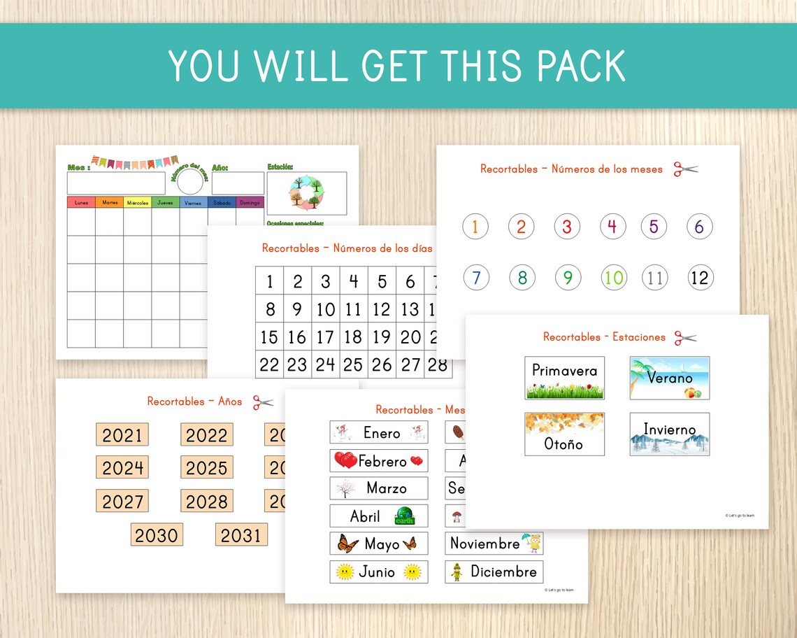 Perpetual Calendar for Kids in SPANISH Circle Time Busy Book | Etsy