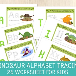 Alphabet Tracing Worksheets, Dinosaurs, Tracing Letters, Preschool ...