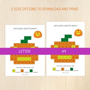 Halloween Snap Cubes Mats, Connecting Cubes Task Cards, Preschool ...