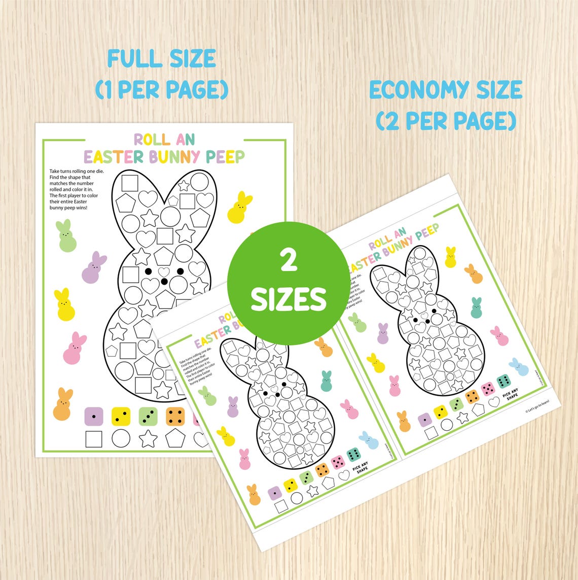 Easter Roll a Bunny Peep Game - Easter Party Activity - Number & Shape ...