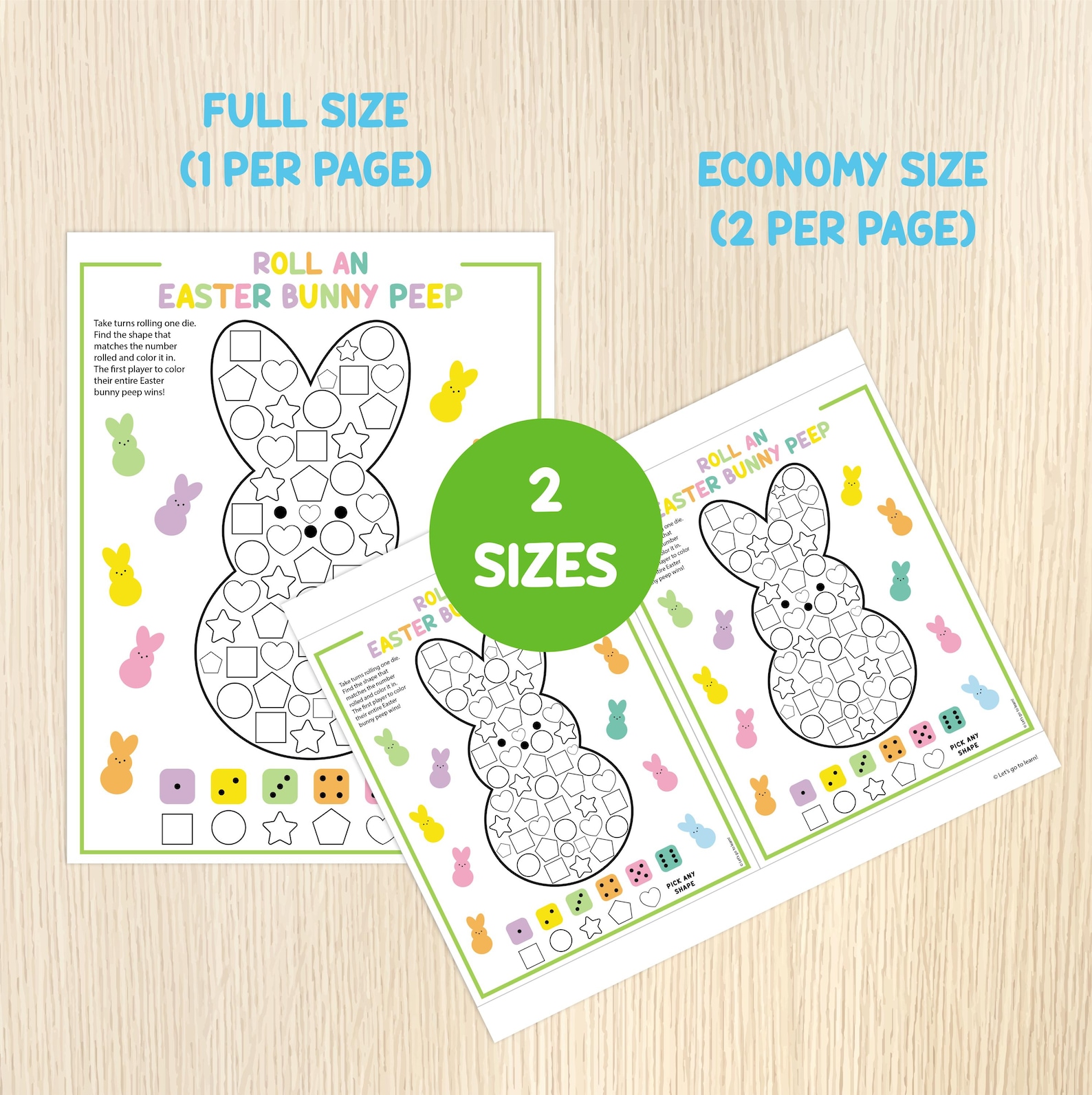 Easter Roll a Bunny Peep Game - Easter Party Activity - Number & Shape ...