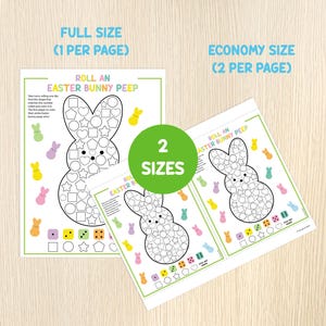 Easter Roll a Bunny Peep Game - Easter Party Activity - Number & Shape ...