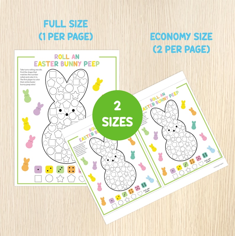 Easter Roll a Bunny Peep Game - Easter Party Activity - Number & Shape ...