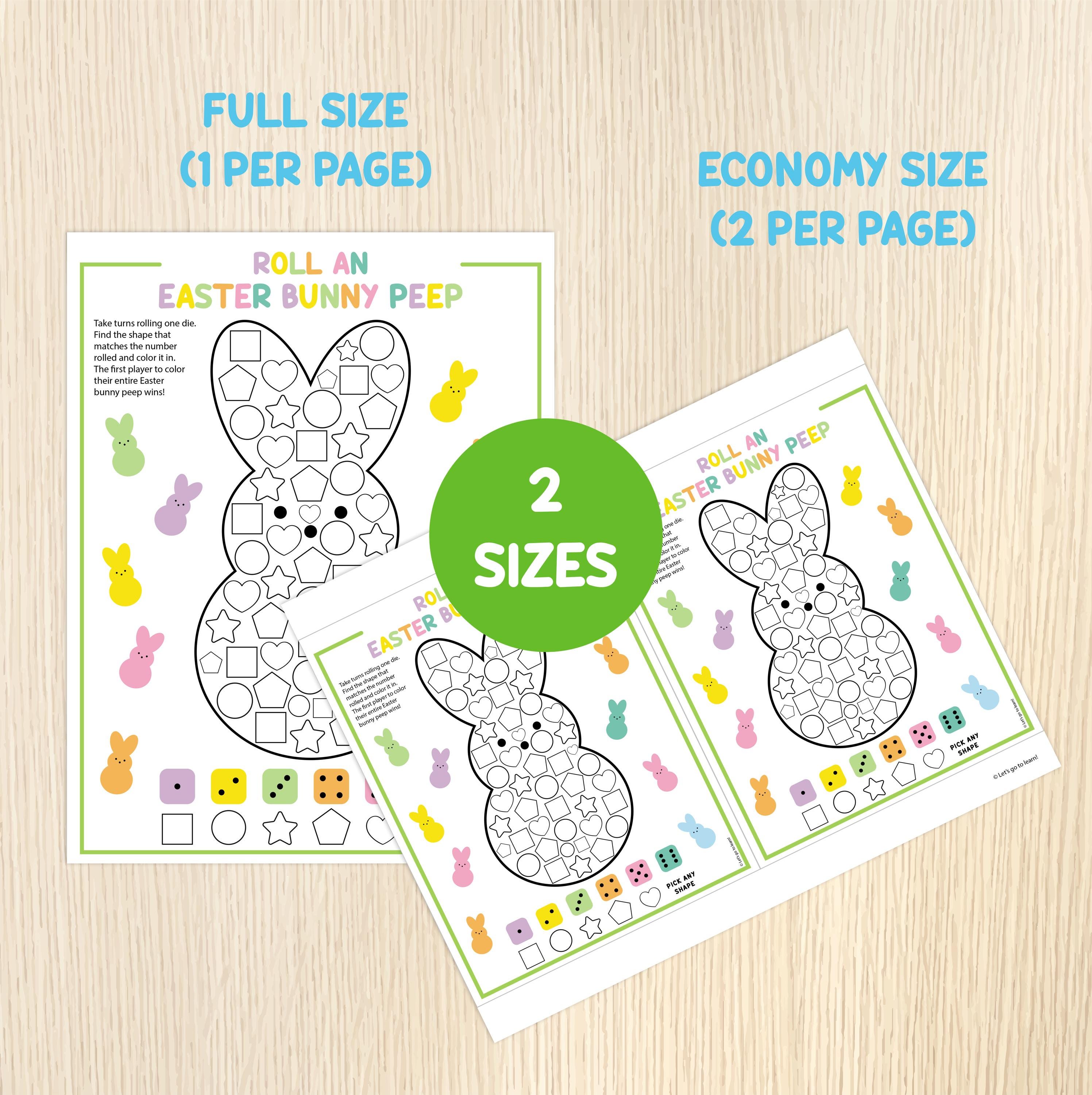 Easter Roll a Bunny Peep Game - Easter Party Activity - Number & Shape ...