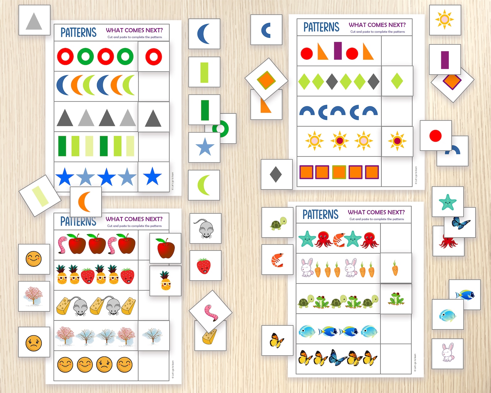 Pattern Worksheets What Comes Next Game Educational | Etsy