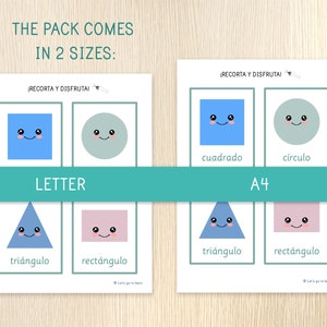 Shapes Flashcards in SPANISH, 2D Shapes, Preschool, Kindergarten Cards ...