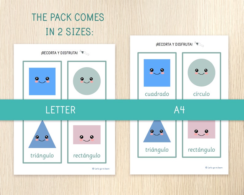 Shapes Flashcards in SPANISH 2D Shapes Preschool | Etsy