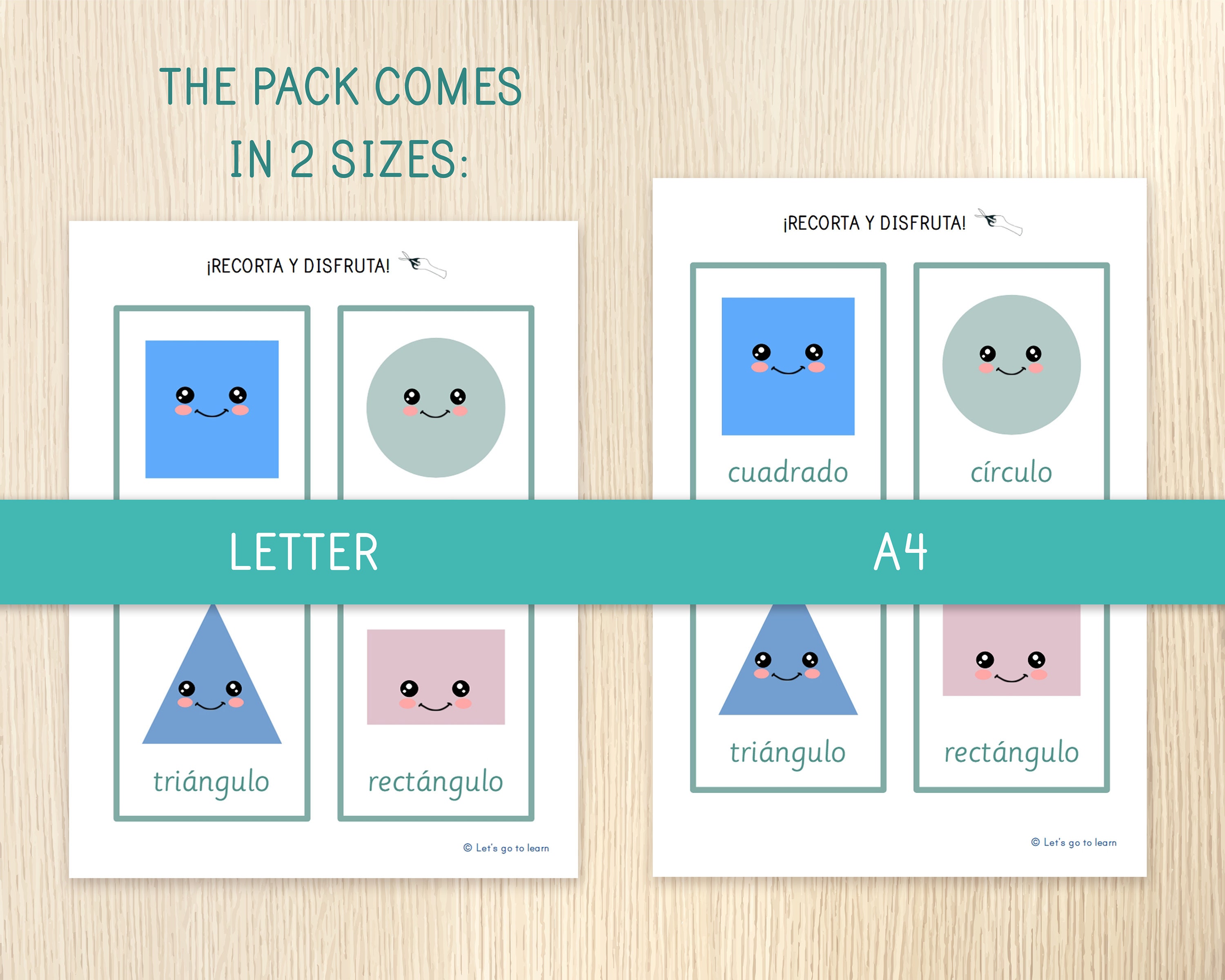 Shapes Flashcards in SPANISH, 2D Shapes, Preschool, Kindergarten Cards ...