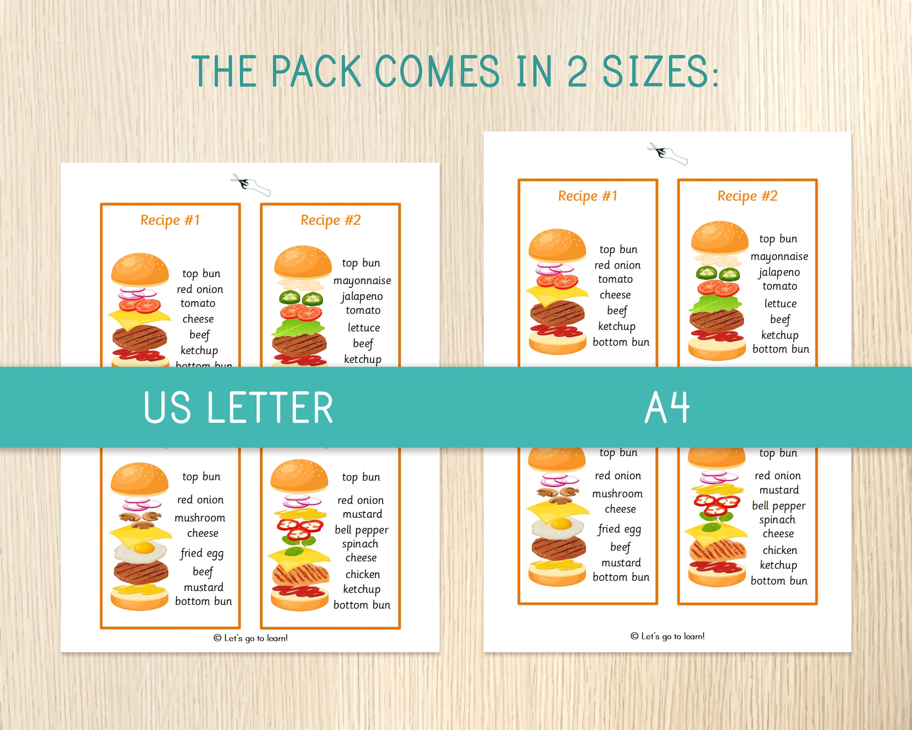 Build a Burger Game Pretend Play Toddler Preschool | Etsy