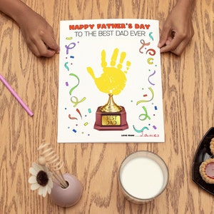 Father's Day Handprint Craft, Trophy for Dad, Daddy Gift, Keepsake Gift ...