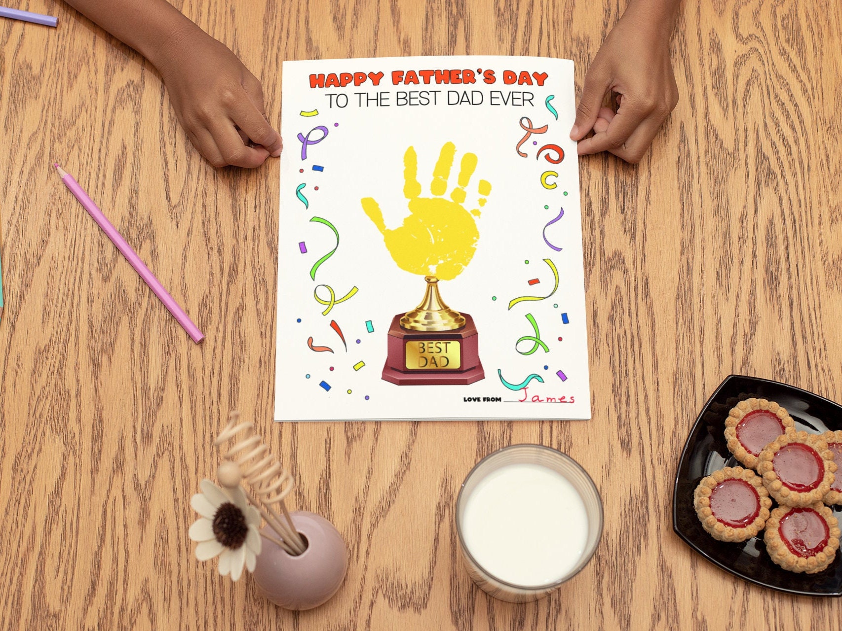 Father's Day Handprint Craft, Trophy for Dad, Daddy Gift, Keepsake Gift ...