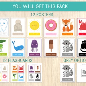 Colors Flashcards and Posters - Spanish and English - Bilingual ...