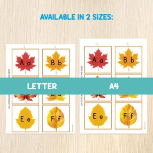 Leaf Letter Matching Game for Kids - Fall Alphabet Puzzle - Upper ...