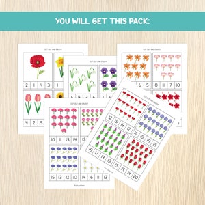 Flower Count & Clip Cards, Numbers 1 to 20, Counting Activity, Spring ...