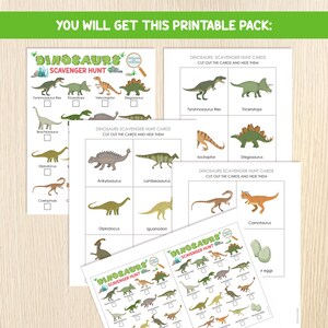 Dinosaurs Scavenger Hunt With Cards - Indoor Outdoor Dino Treasure Hunt ...