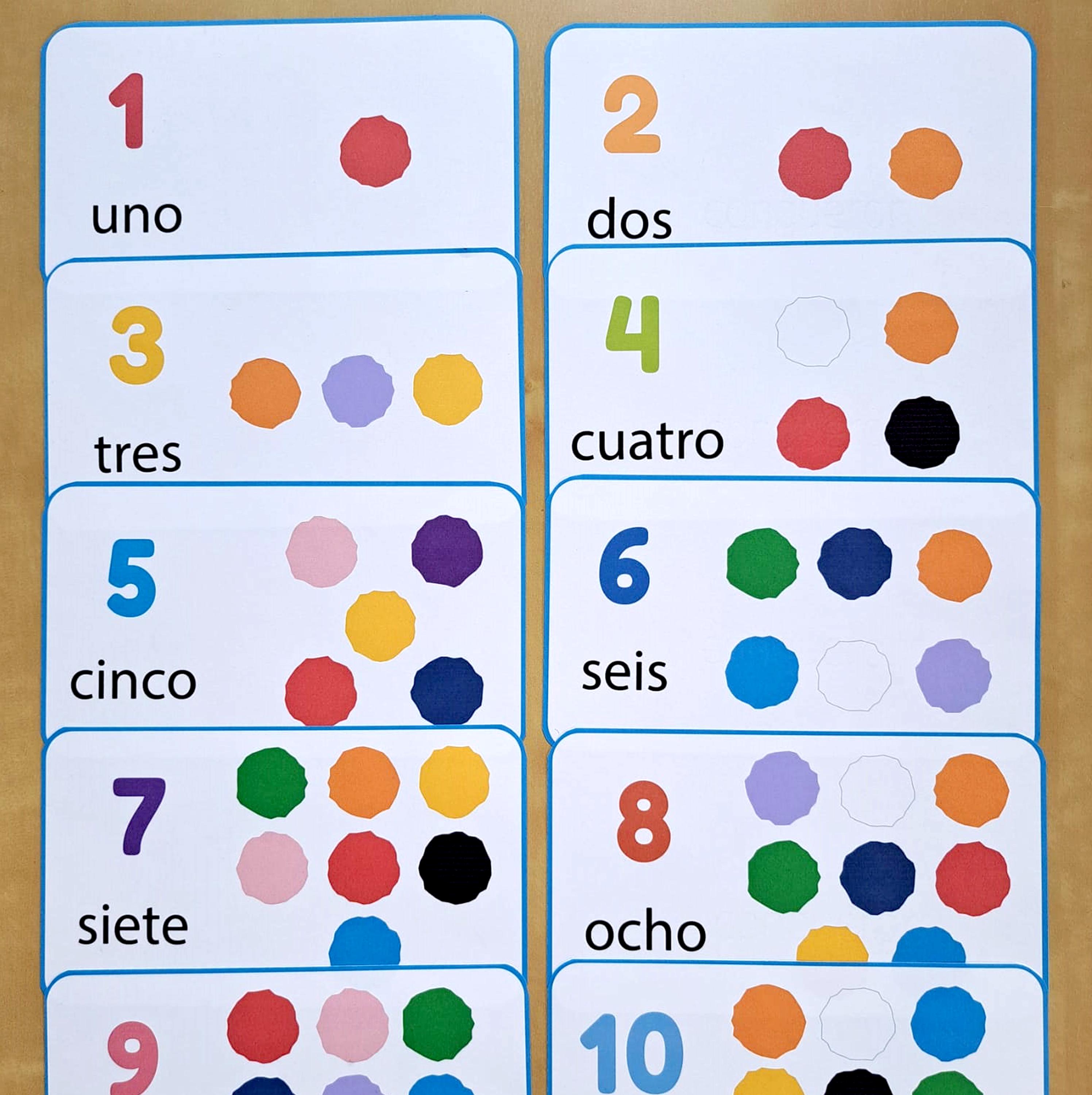 Counting & Color Activity With Pom Poms in SPANISH, Numbers 1-10 ...