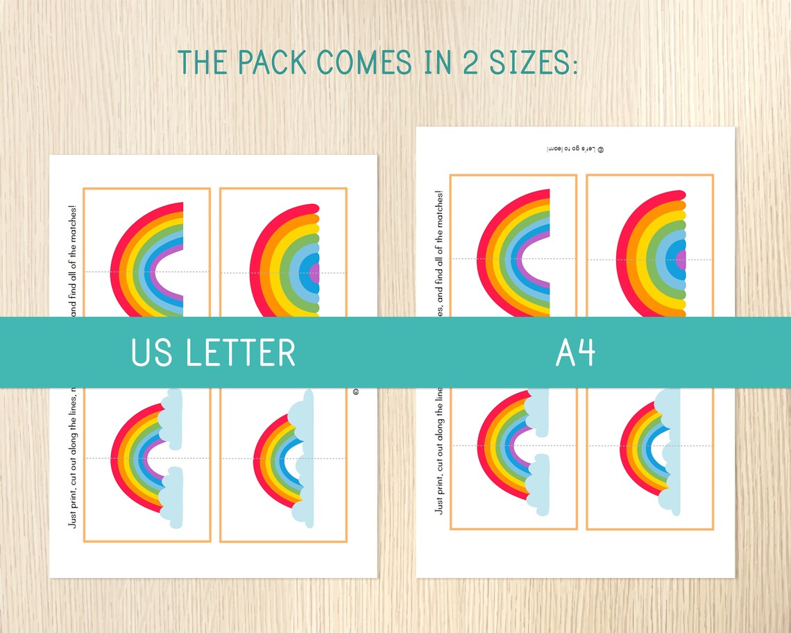 Rainbow Matching Games 20 Puzzles for Toddlers Preschool - Etsy