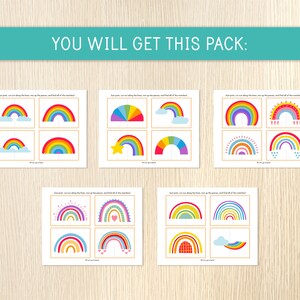 Rainbow Matching Games, 20 Puzzles for Toddlers, Preschool Activity ...