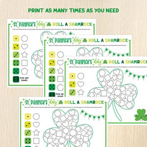 St. Patrick's Day Roll a Shamrock Game - Classroom St Patty's Party ...
