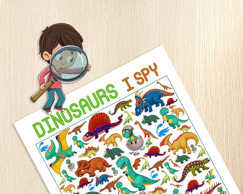 Dinosaurs I Spy Seek and Find Look and Find 2 Printable - Etsy