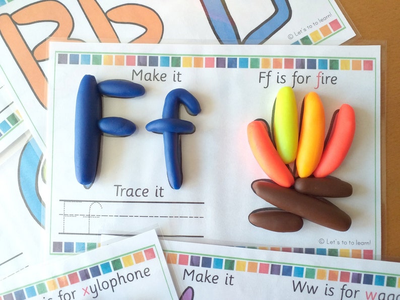 Alphabet Playdough Mats Play Doh Activity ABC Tracing - Etsy
