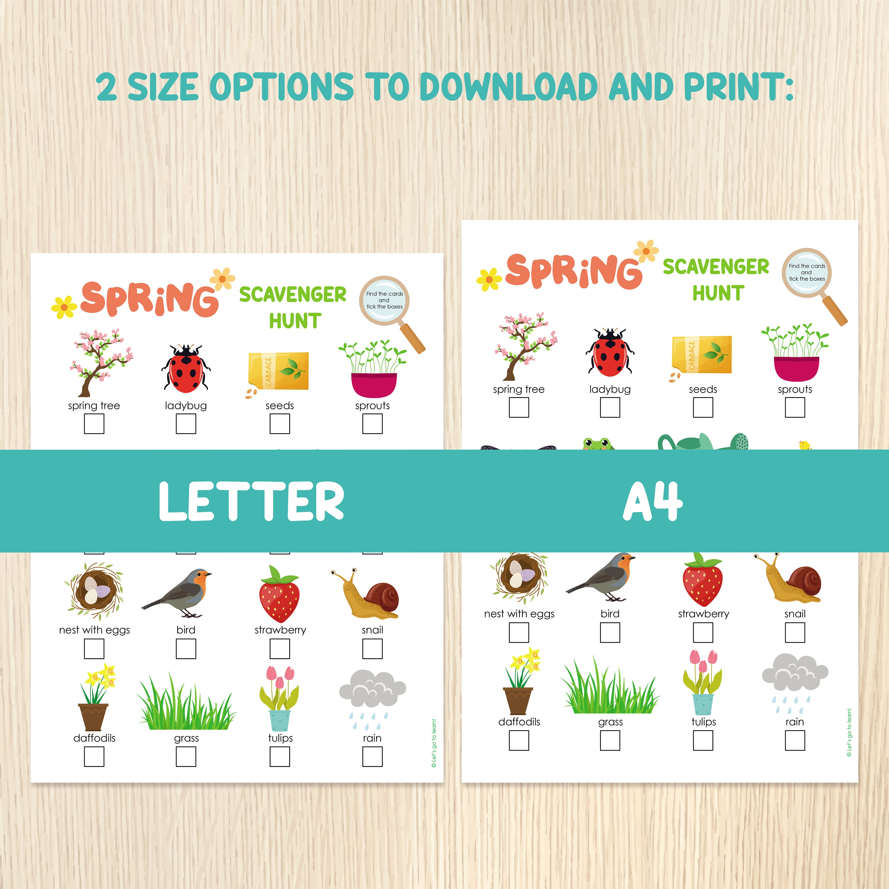 Spring Scavenger Hunt - Indoor Outdoor Treasure Hunt With Cards to Hide ...