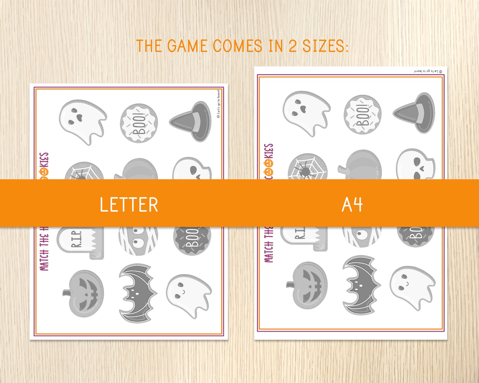 Halloween Cookies Matching Game Toddler Activity Preschool - Etsy