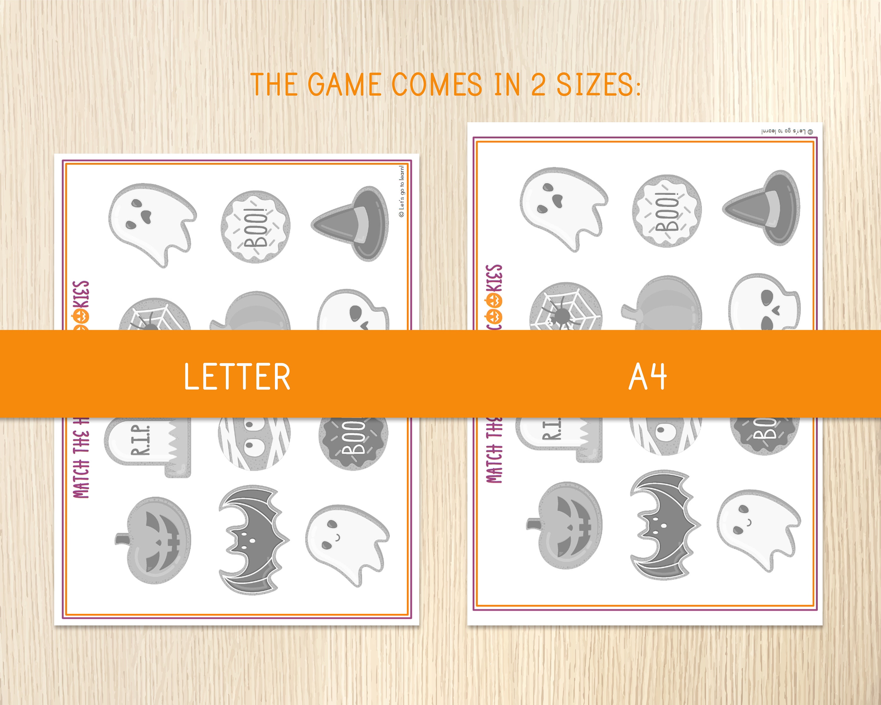 Halloween Cookies Matching Game Toddler Activity Preschool - Etsy