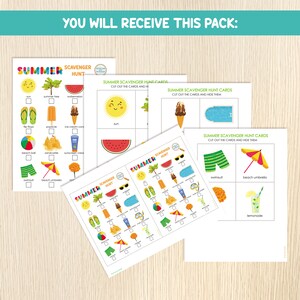Summer Scavenger Hunt, Indoor Outdoor Treasure Hunt With Cards to Hide ...