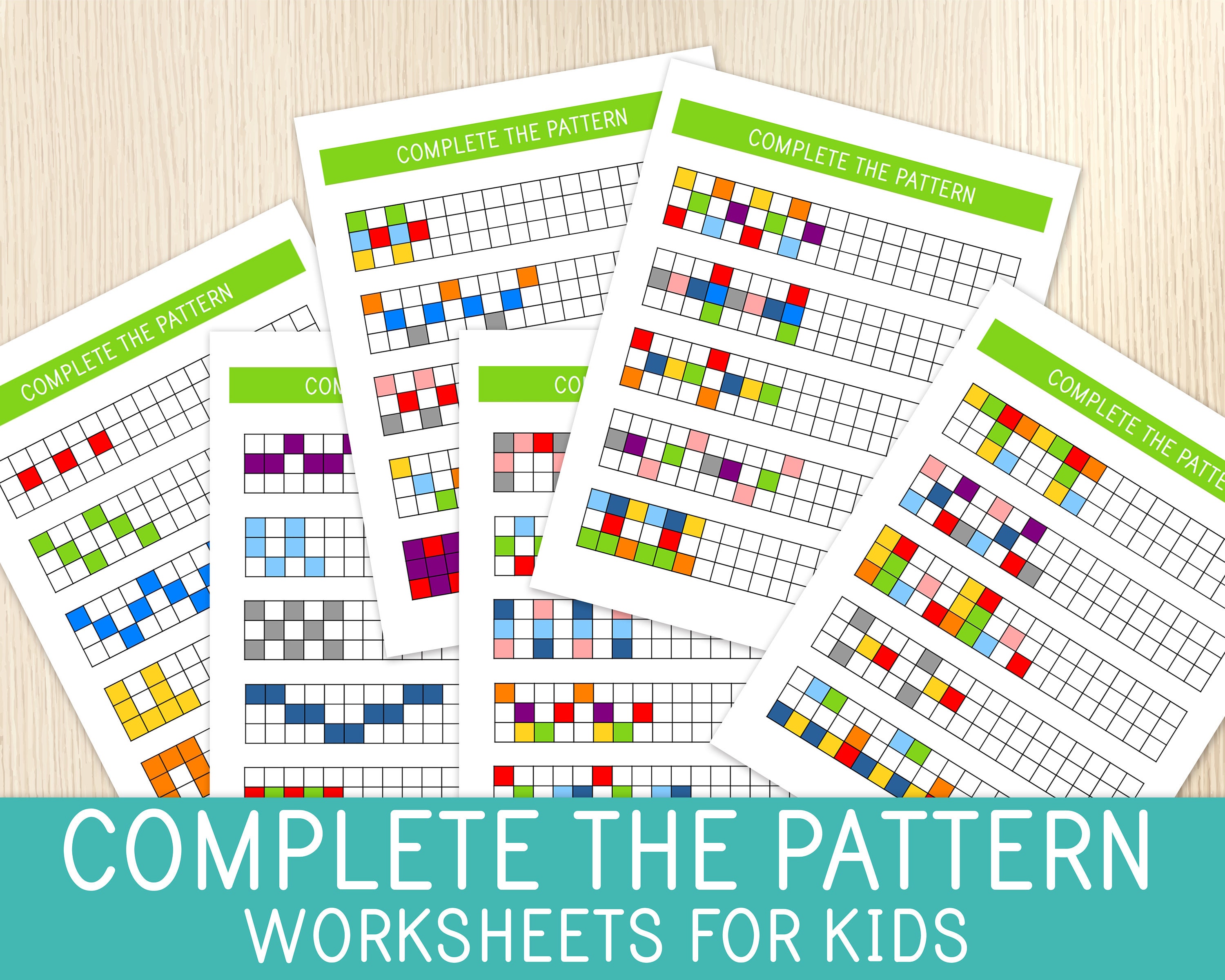 Pattern Worksheets for Kids, Pattern Practice, Color Patterns ...