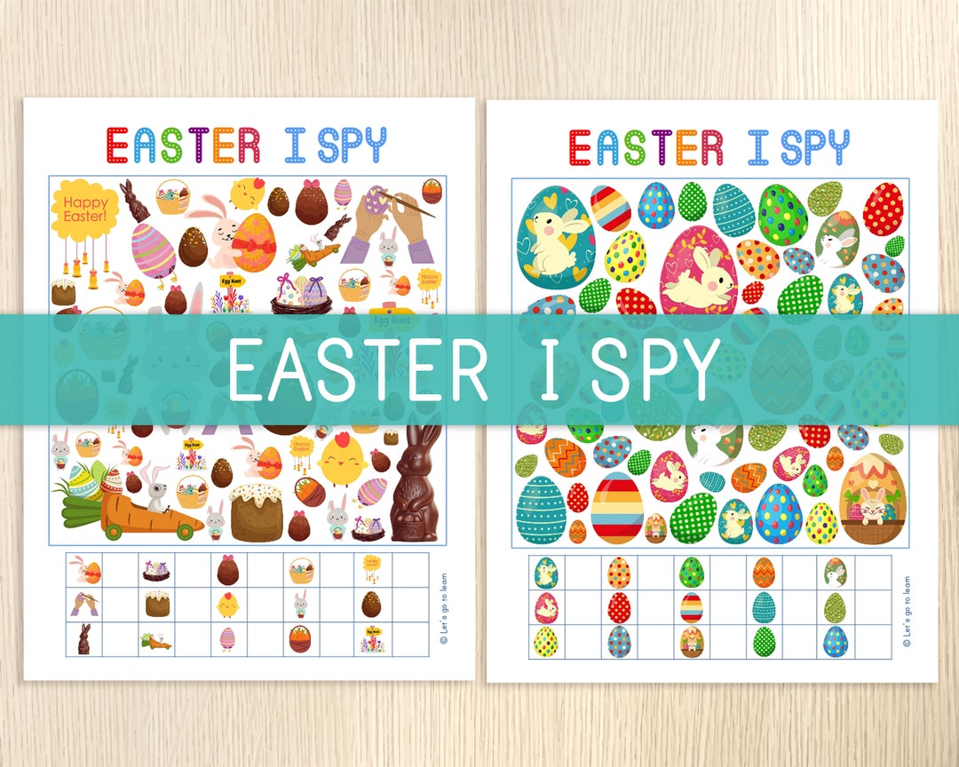 Easter I Spy, 2 Printable Games, Look and Find, Counting Game, Spring ...