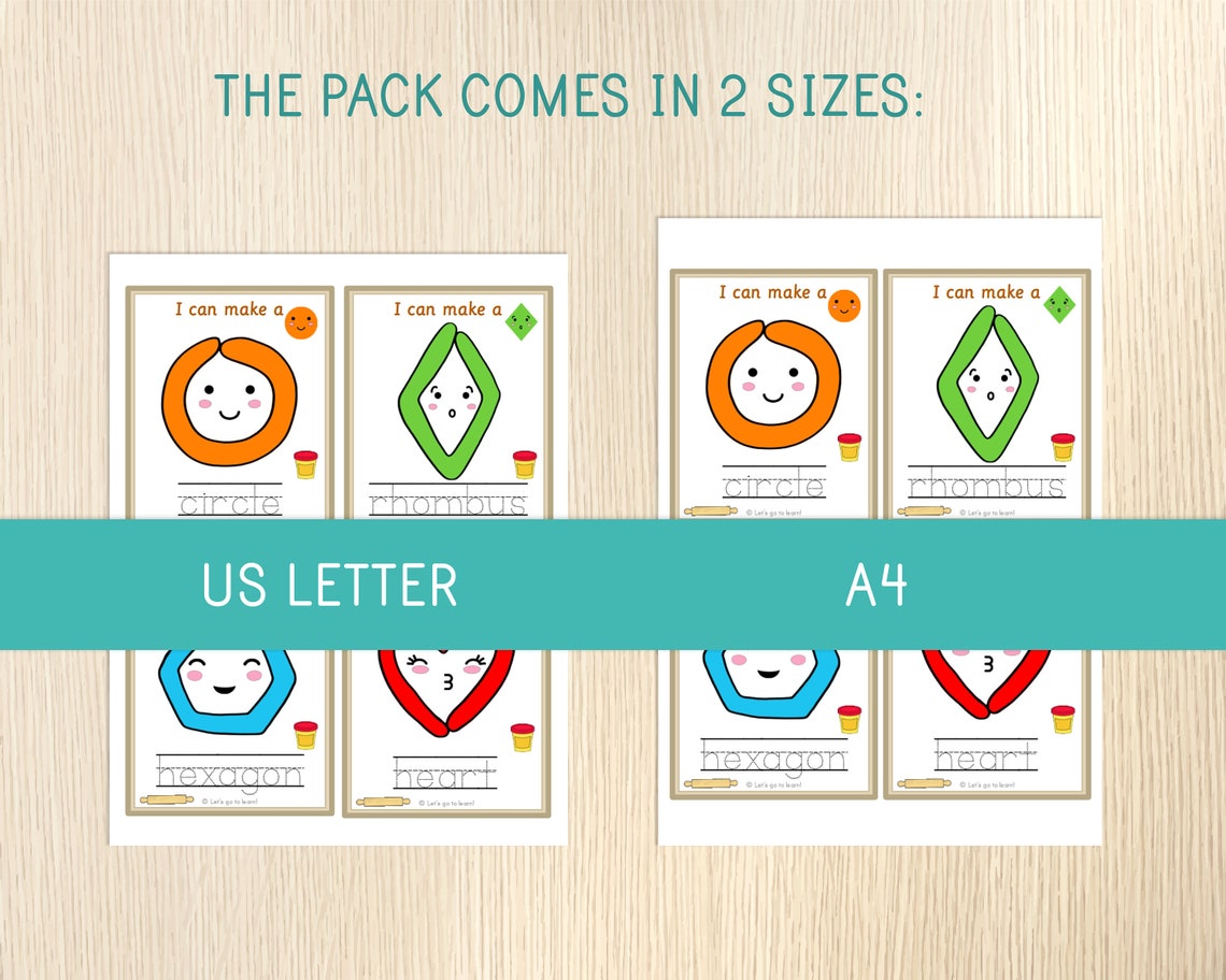 Shapes Play Dough Mats, 14 Visual Cards, Play Doh, Toddler Activity ...