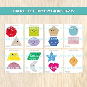 Shapes Lacing Cards - Preschool Fine Motor Skill Activity - Toddler ...