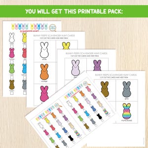 Easter Bunny Peeps Scavenger Hunt With Cards to Hide - Indoor Outdoor ...