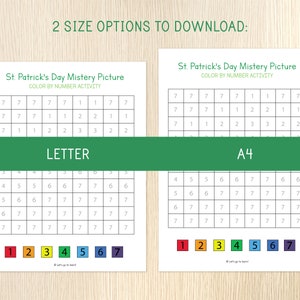 St. Patrick's Day Coloring Pages, 4 Mistery Pictures, Color by Number ...