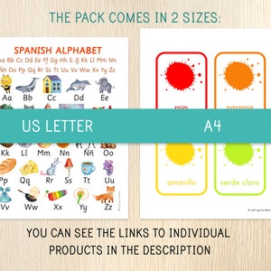 Spanish MEGA BUNDLE - Spanish Worksheets - Flashcards, Calendar ...