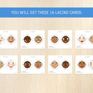 Emotions Lacing Cards - Learn the Feelings - Fine Motor Activity ...